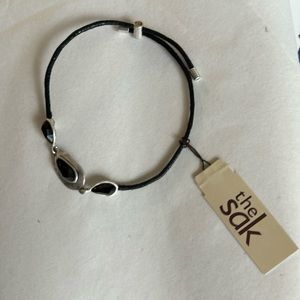 The Sak | Jewelry | Nwt The Sak Black Leather Silver Stone Adjustable ...